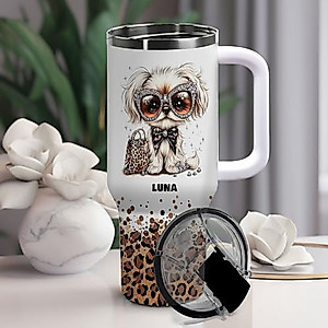 Personalized Dog Tumbler with Kuvasz Dog’s Name – Custom Travel Coffee Cup 40oz, Travel Coffee Cup, Gift for Mother's day, Father's day, Christmas 7hxCnS