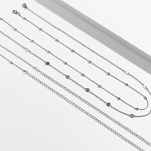 AoedeJ Silver Gold Belly Chains Layered Waist Chains Summer Beach Jewelry Body Chains Small Coin Belly Waist Chains for Women (Silver)