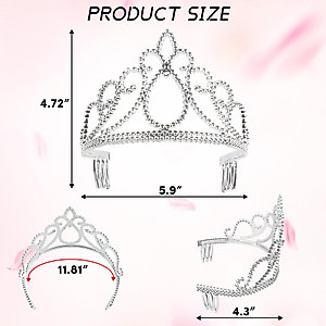 XiangGuanQianYing 12 Pieces Dress up Crowns Princess Crowns and Tiaras Dress up Costume Party Favor Accessories Silver Tiaras for Little Girls for Kids Wedding Prom Birthday Party