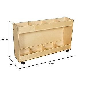 Contender Birch Montessori Single Sided Bookcase Display Stand for Kids, Natural Hardwood Kids’ Bookshelf, Wooden Book Display Shelf for Kids [Ready-to-Assemble]