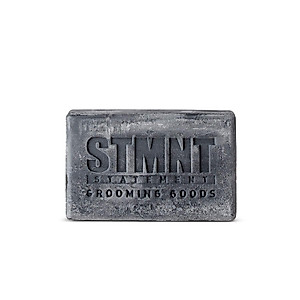 STMNT Grooming Goods Hair & Body Cleansing Bar, 4.4 oz | SLS/SLES Sulfates Free | Moisturizing Formula w/ Activated Charcoal | Travel Friendly