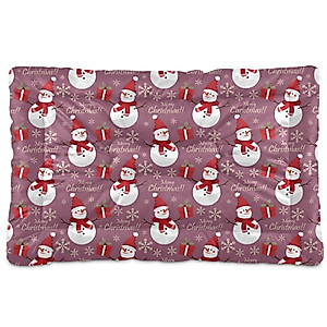 Coikll Christmas Snowman Pet Bed Pad Soft Dog Bed Mat with Anti-Slip Bottom, Machine Washable Crate Pad Mattress for Dog Sleeping- 24 * 18inches