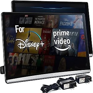 13.3 Inch 4K Upgrade 8Core Android 10.0 Multifunction Car TV Headrest Monitor Tablet Touch Screen Support 1080P Headset WiFi/Bluetooth/HDMI in+Out/FM/Mirror Link Video Player (2G ram 16G ROM (2PC))