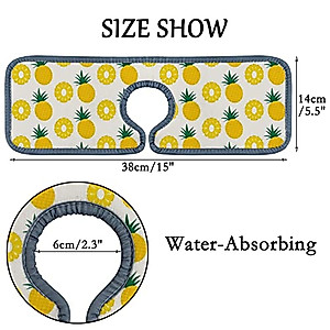 Kitchen Faucet Absorbent Mat 2 Pieces Pineapple Fruit Slices Faucet Sink Splash Guard Bathroom Counter and RV,Faucet Counter Sink Water Stains Preventer