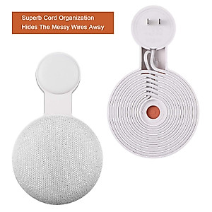 Caremoo Google Home Mini Wall Mount Holder, Space-Saving Design AC Outlet Mount, Perfect Cord Management for Google Home Mini Voice Assistant 1st Gen Only (White,1 Pack)