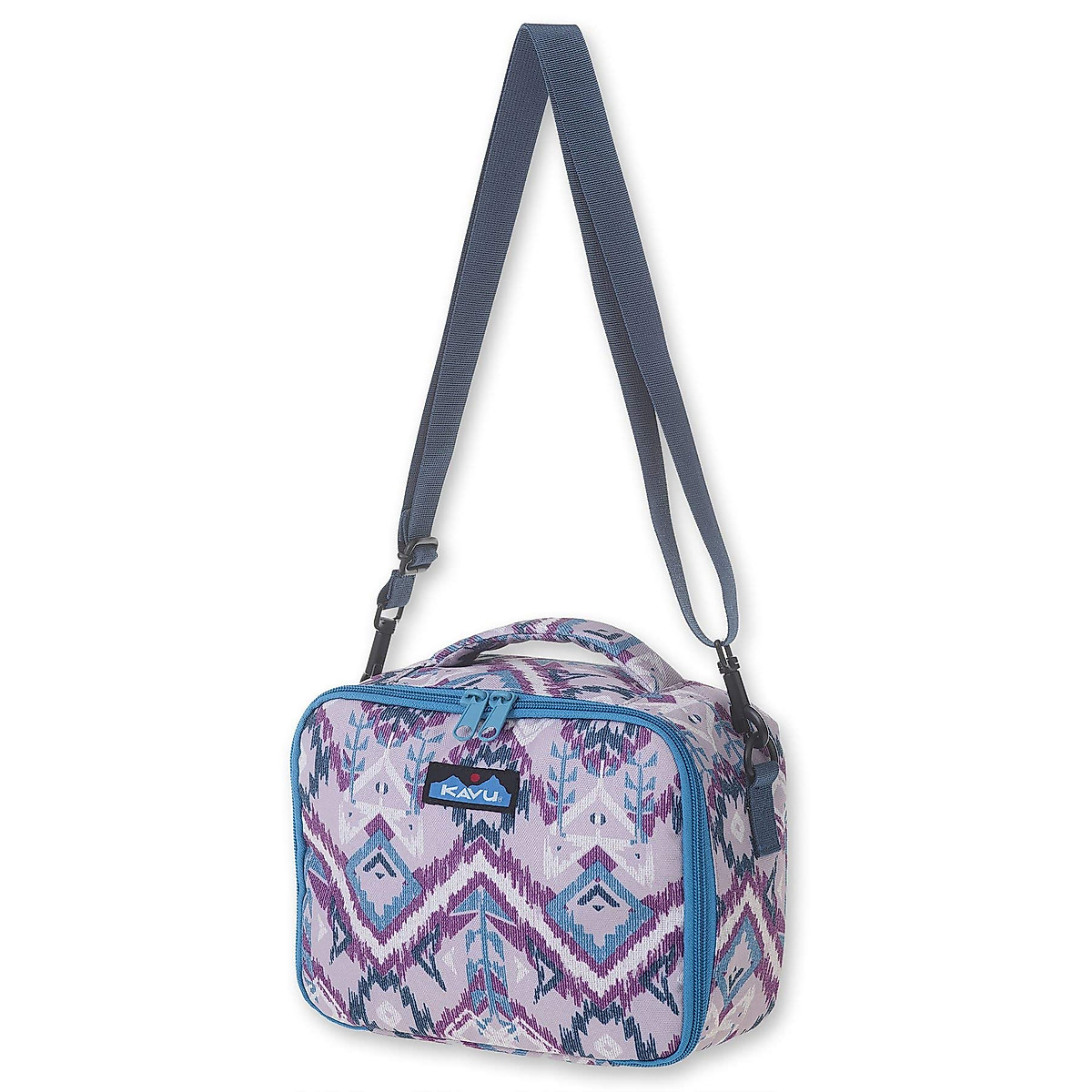 KAVU Lunch Box Padded Crossbody Meal Pack - Purple Ikat