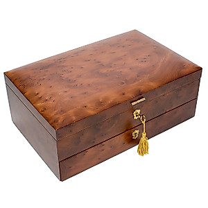 Bello Collezioni - Via Del Corso Luxury Briar Wood Men's/Women's Jewelry Box. Made in Italy