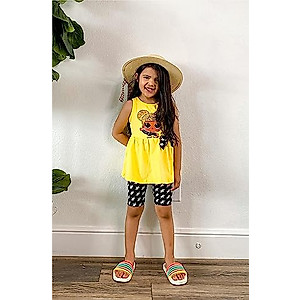 L.O.L. Surprise! Girls A-Line Sleeveless Dress Shorts Set Girls Holiday Outfits 2pcs Girls Yellow Dress 7-8 Years