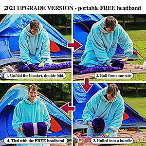 Blanket Sweatshirt Hoodie Blanket, Wearable Blanket Blanket Hoodie for Women, Hooded Blanket Cozy Blanket Women, Super Warm and Oversized Blanket with Sleeves and Giant Pocket (Dark Gray)