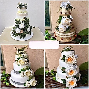 Crafare 5 Tiers Round Foam Cake Dummies Set 20 Inch Tall White Fake Cake Dummy Set 4“ 6” 8“ 10” 12“ for Wedding Supplies Baby Shower Birthday Decorating Display