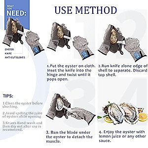 WENDOM Oyster Shucking Knife 4Pcs White Oyster Opener Stainless Steel Oyster Shucker New Haven Style with Non-slip Handle for Kitchen Seafood Tools