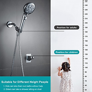 GwernKB Strong Adhesive and Waterproof Shower Head Holder for Handheld Showerhead Adjustable No Drilling Wall Mount Bracket for RV Kids Bathroom Shower,Fix Firmly and Use Conveniently