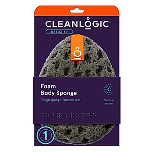 Clean Logic Charcoal Infused Sea Foam Body Sponge (Pack of 3)