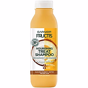 Garnier Fructis Nourishing Treat Shampoo, 98 Percent Naturally Derived Ingredients, Coconut, Nourish and Soften for Dry Hair, 11.8 Fl Oz
