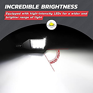 UTV Side View Mirrors, Nibright Ranger Side Mirrors Aluminum w/LED Lights Compatible with Polaris Ranger General, Can Am Defender Maverick Trail, Work with Pro-Fit Cab