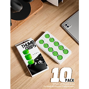 ELETIUO 5 Pairs/10 Pcs Thumb Grips Set for Xbox Series X/S,Xbox One,Xbox One X/S Controller,Anti-Slip Silicone Joystick Cap with 5 Designs, Custom Analog Thumbsticks Cover,Green
