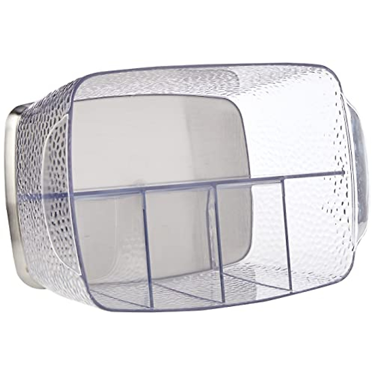 iDesign Rain Plastic Silverware Caddy Organizer Flatware Holder for Kitchen Countertop Storage, Dining Table, Outdoor Patio, Picnic Tables, Clear