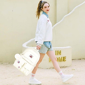 3PCS Laptop Backpack for Girls, Women College School Bookbag, 15.6" Cute Aesthetic Computer Water Resistant Anti Theft School Bags for Teens Girls Students - Grey