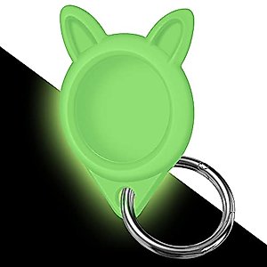 UF Protective Case for AirTag Finder, for Apple AirTag Case (2021) Anti-Scratch Protective Skin Cover with Keychain Compatible with AirTags 2021 for Keys, Backpacks, Liner Bags (Glow Green)