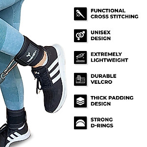 YAGHZU Ankle Straps for Cable Machines Women - Adjustable Gym Ankle Strap for Cable Machine, Neoprene Padded Cable Straps, Durable Leg Strap with Cable Cuff, Glute Kickback Ankle Strap with D Rings