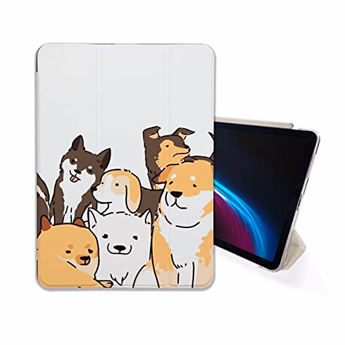 Trendy Cartoon Dogs Kawaii Animals Pets case Compatible with iPad Mini Air Pro 7.9 8.3 9.7 10.2 10.9 11 12.9 inch Pattern Cover 2022 Trifold Stand 3 4 5 6 7 8 9 Generation (10.2" 7/8/9 gen)