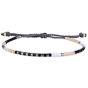 KELITCH Boho-color Crystal Shell Beaded Friendship Bracelets Handmade Strand Bracelet Bangles Jewelry For Summer