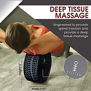 Realign Back Wheel: Trigger Point, Yoga Wheel, Foam Roller, Deep Tissue, Back Massager, for Mobility and Back Pain Relief (Black/Black)