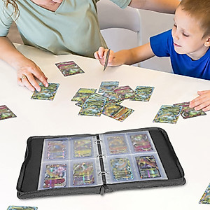 Top Loader Binder Trading Card Binder with Sleeves, Card Album Zipper Binder Sports Cards Holder