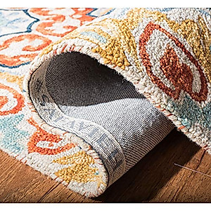 SAFAVIEH Aspen Collection Area Rug - 5' x 8', Beige & Rust, Handmade Boho Braided Tassel Wool, Ideal for High Traffic Areas in Living Room, Bedroom (APN217A)