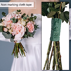 Prudiut 2 Roll Green Floral Tape Waterproof Florist Tape, 1/2" Wide Flower Wrap Tape Floral Tape for Fresh Flower Bouquet Wrap Flower Arrangements Crafts (100Ft/33.4 Yd)