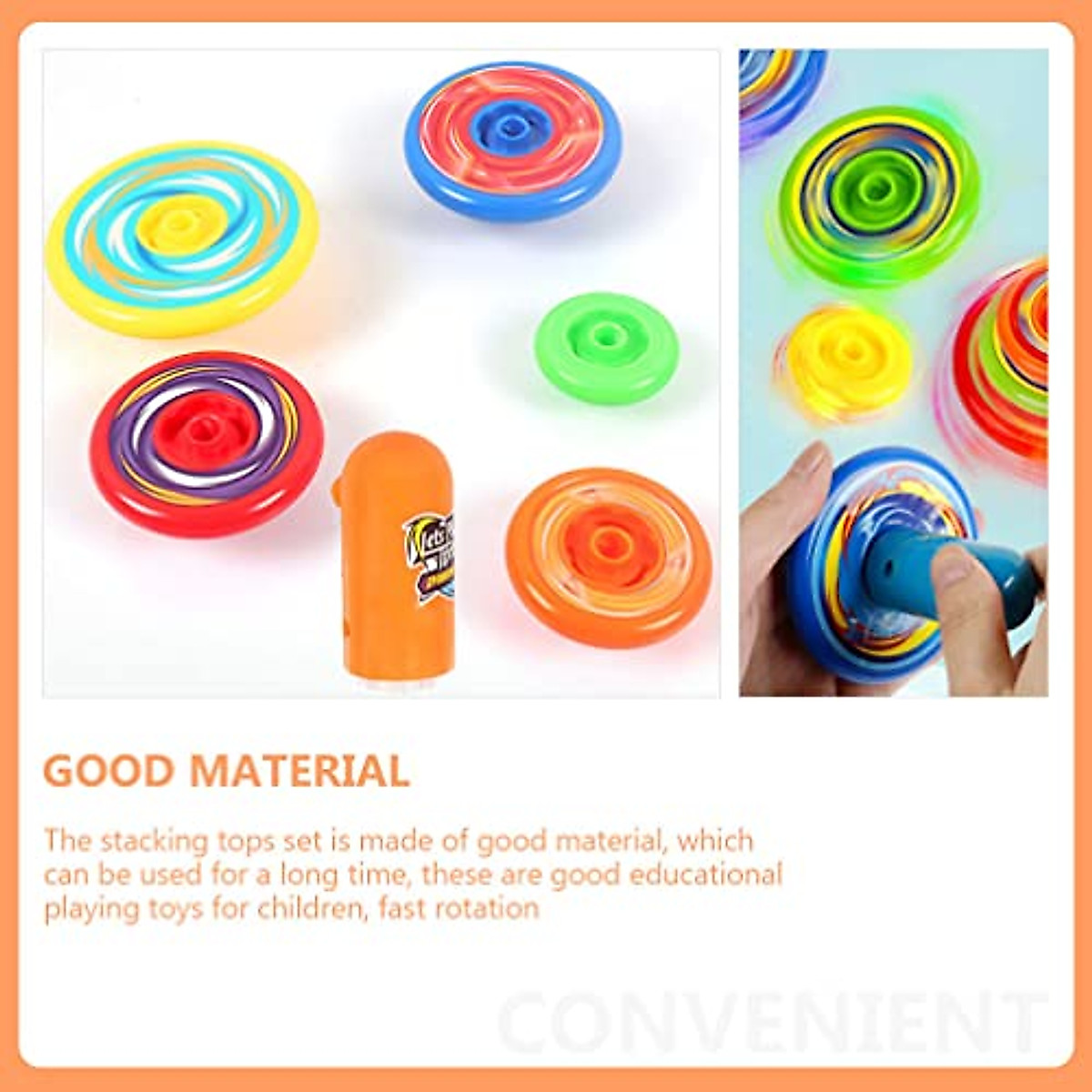 1 Set Stacking Kids Stackable Tops Funny Gyro Rotating Tops Rainbow Tower Stacker for Girl Boy Xmas Gifts Random Color