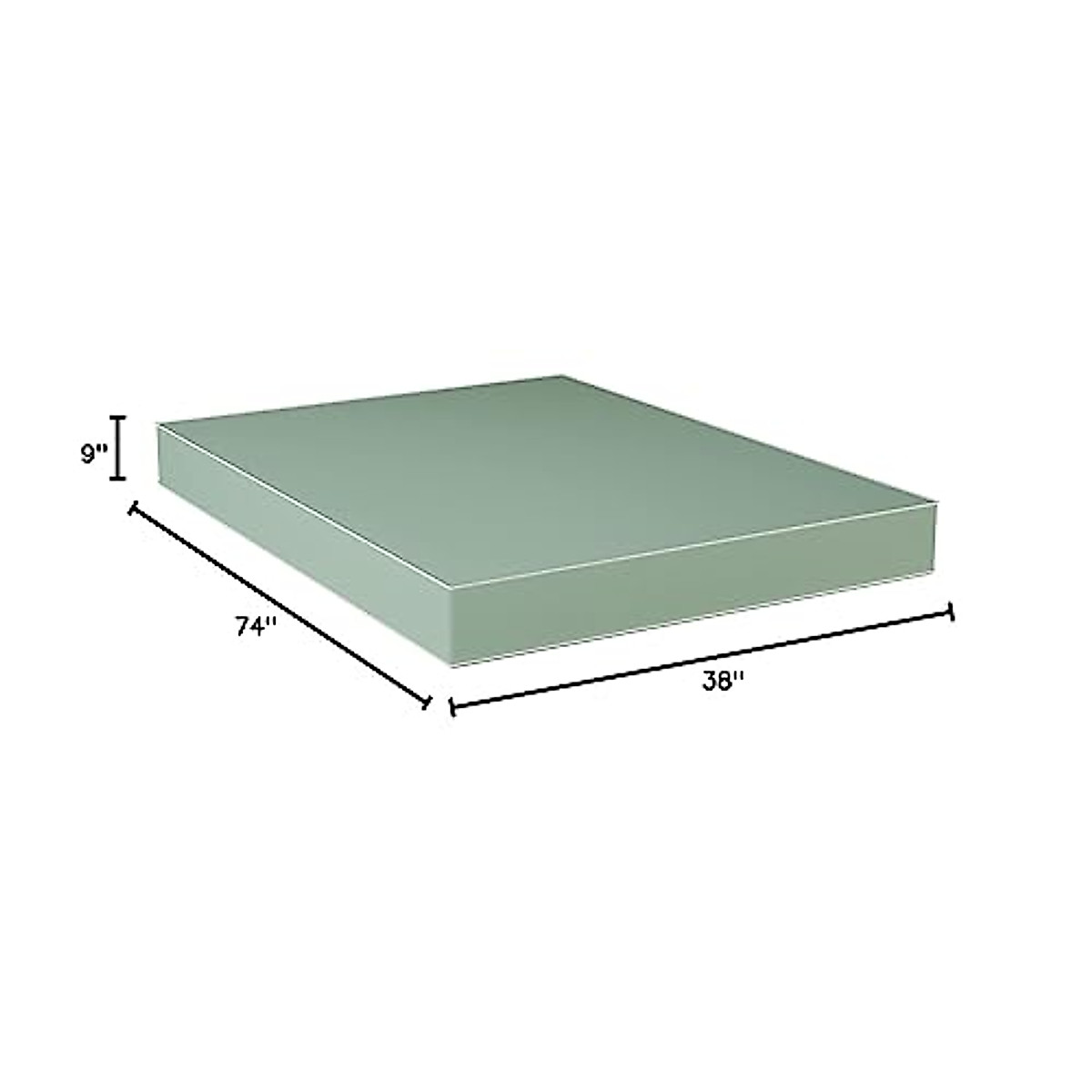 Greaton, 9-Inch Medium Firm Pocket Coil Water-Resistance Vinyl Mattress, Easy to Clean, Comfortable & Noise Free, Twin, Green