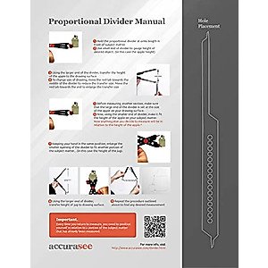 Accurasee Artist 11 Inch Proportional Divider - Upgraded Drawing Supplies & Drafting Tools - Adjustable Caliper & Subject Dividers for Art Drawing Tools