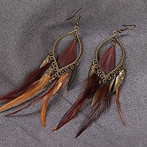 FXmimior Fashion Women Vintage Bohe Feather Earrings for Christmas Xmas Jewelry Women