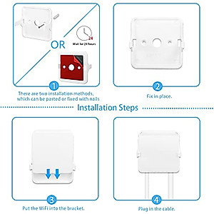 Koroao Adhesive Wall Mount for Lutron Caseta Smart Bridge, Compatible with Lutron Caseta L-BDG2/L-BDGPRO2 Adhesive or Screw Wall Bracket - Easy to Install (Not Compatible with PD-REP)