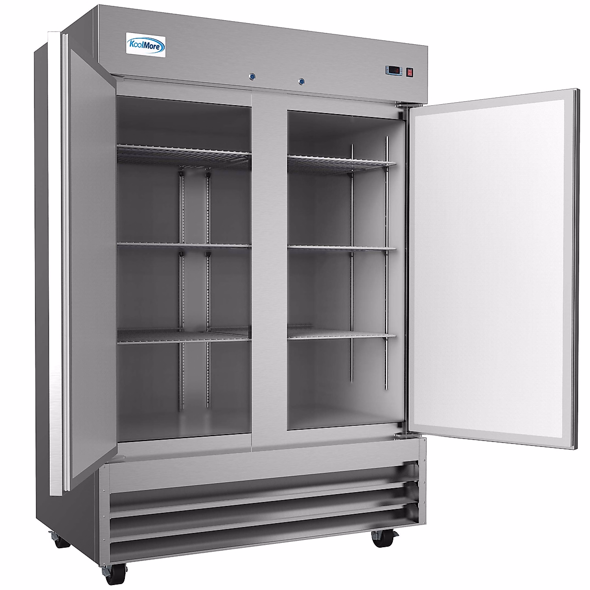 KoolMore - RIF-2D--SS 54" 2 Door Stainless Steel Upright Commercial Reach-in Freezer - 47 cu. ft (RIF-2D-SS)