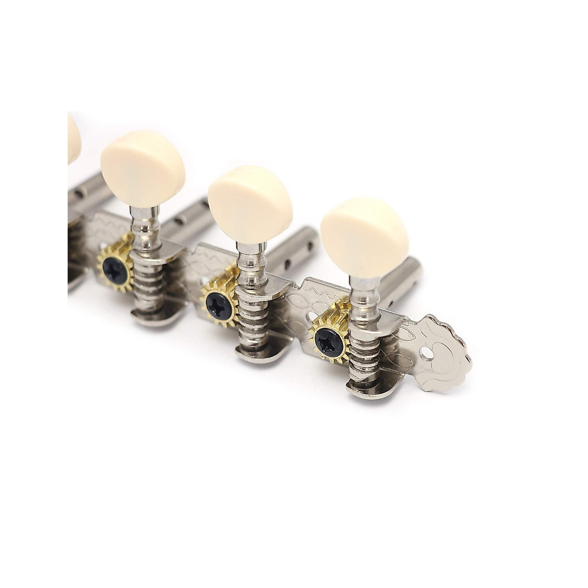 Metallor Guitar Machine Heads Tuning Pegs Tuning Keys for Mandolin Banjo and 8 String Guitars Instruments Double Hole Chrome Plating 4L 4R.