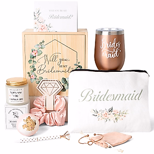 Bridesmaid Proposal Gifts, Bridesmaid Proposal Box, Will You Be My Bridesmaid Gift Wooden Box, Bachelorette Party Gifts, 12 oz Stainless Steel Wine Tumbler Cup, Bride Tribe, Engagement Wedding Gifts