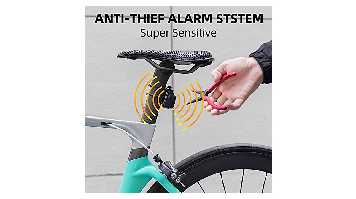 ROCKBROS Waterproof Bike Alarm with 115dB Siren & Remote Control