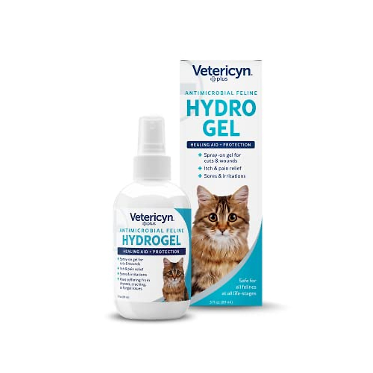 Vetericyn Plus Cat Wound Care Hydrogel Spray | Feline Healing Aid and Wound Protectant, Sprayable Gel to Relieve Cat Itchy Skin. 3 ounces