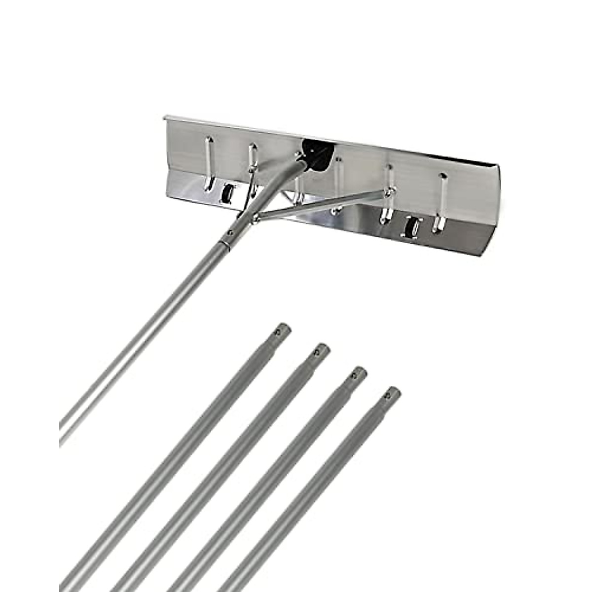 MYTOL 20.5ft Aluminum Snow Roof Rake, Extendable Snow Rake for Roof with 26 Inch Blade, Scratch-Free, Extension Tubes & Anti-Skid Handle, Lightweight Roof Snow Rake for Snow, Leaves, Debris Removal