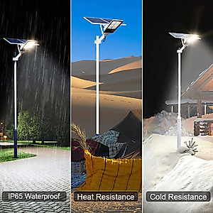 WERISE 2000W Solar Street Lights Outdoor Dusk to Dawn Solar Led Outdoor Light with Remote Control, 6000K Daylight White Security Led Flood Light for Yard, Garden, Street, Playground