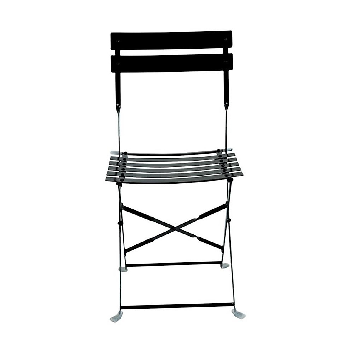 Carolina Classic Set of 2 Folding Metal Bistro Chair in Black