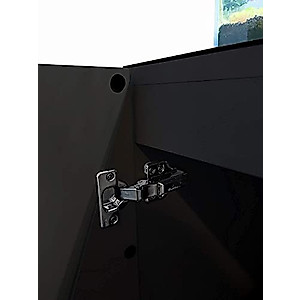 Landen Aquarium Wooden Stand and Cabinet for up to 30 Gal Tank, Fish Tank Stand, Nano Foam Leveling Mat Included, W23.6xD17.7xH33.9in,Wooden Matte Black Painted(Stand Only)