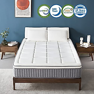 DIGLANT Twin Hybrid Mattress, 12 Inch Euro Top Gel Memory Foam with Pocket Spring Mattress in a Box and Balance Support, Medium Feel CertiPUR-US Certified Mattress