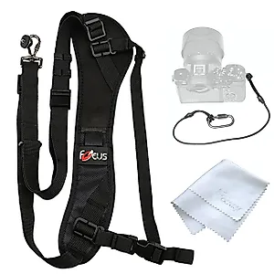 Fotasy Ergonomic Design Camera Sling Strap, Adjustable Camera Neck Strap, w/Quick Release and Safety Tether, Compatible with Canon Fujifilm Nikon Olympus Panasonic Pentax Sony Cameras