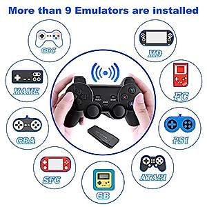 Retro Game Console,4K HDMI Output,Plug and Play Video Game Stick Built in 7000+ Games,8 Classic Emulators, with Dual 2.4G Wireless Controllers