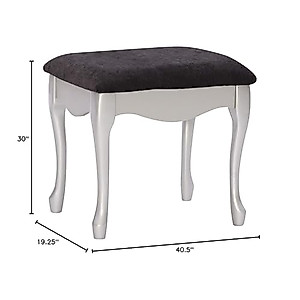 Linon Paloma Vanity Set, 30" x 40.5" x 19.25", Silver