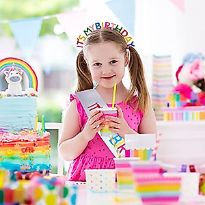 Araluky Happy Birthday Hat Birthday Crowns for Women IT'S MY BIRTHDAY Headband with Birthday Sash Rainbow Birthday Headband Tiaras for Women Birthday Headpiece for Women Girls Birthday Tiara Princess Hair Band for Parties Favors Costume Birthday Gift