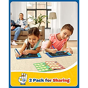 TEKFUN 2 Pack LCD Writing Tablet for Kids, 8.5 Inch Blue+Blue Doodle Board Drawing Board Reusable Drawing Tablet with Lanyard, Educational Kids Toddler Toys Birthday Gift for Boys Girls 3-12 Years Old